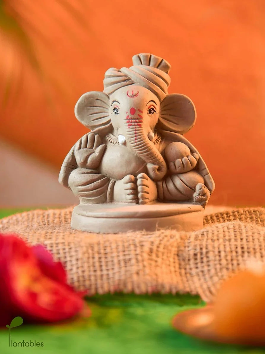 Gaurik | Plantable Clay Ganesha with Seeds | 4 inches